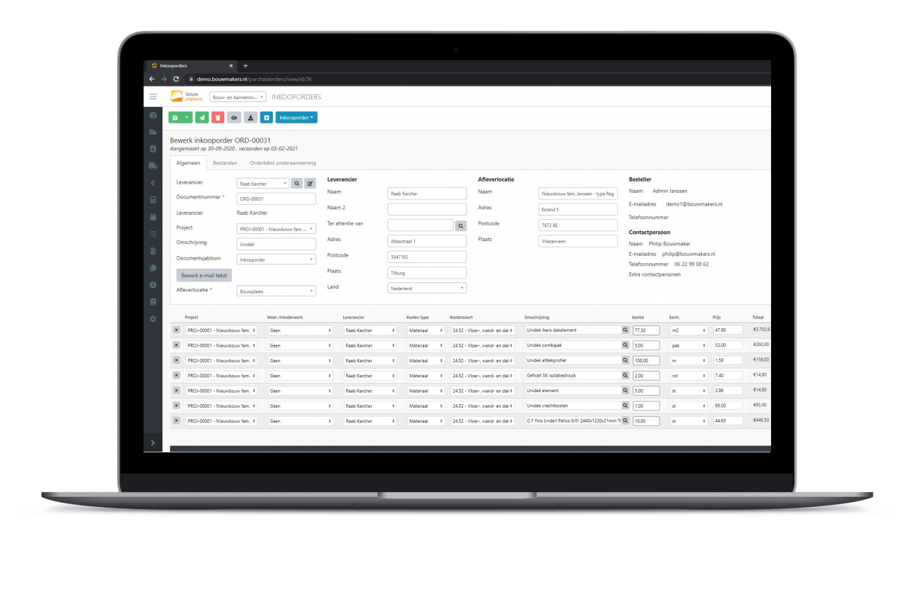 Inkoop | Bouwmakers software